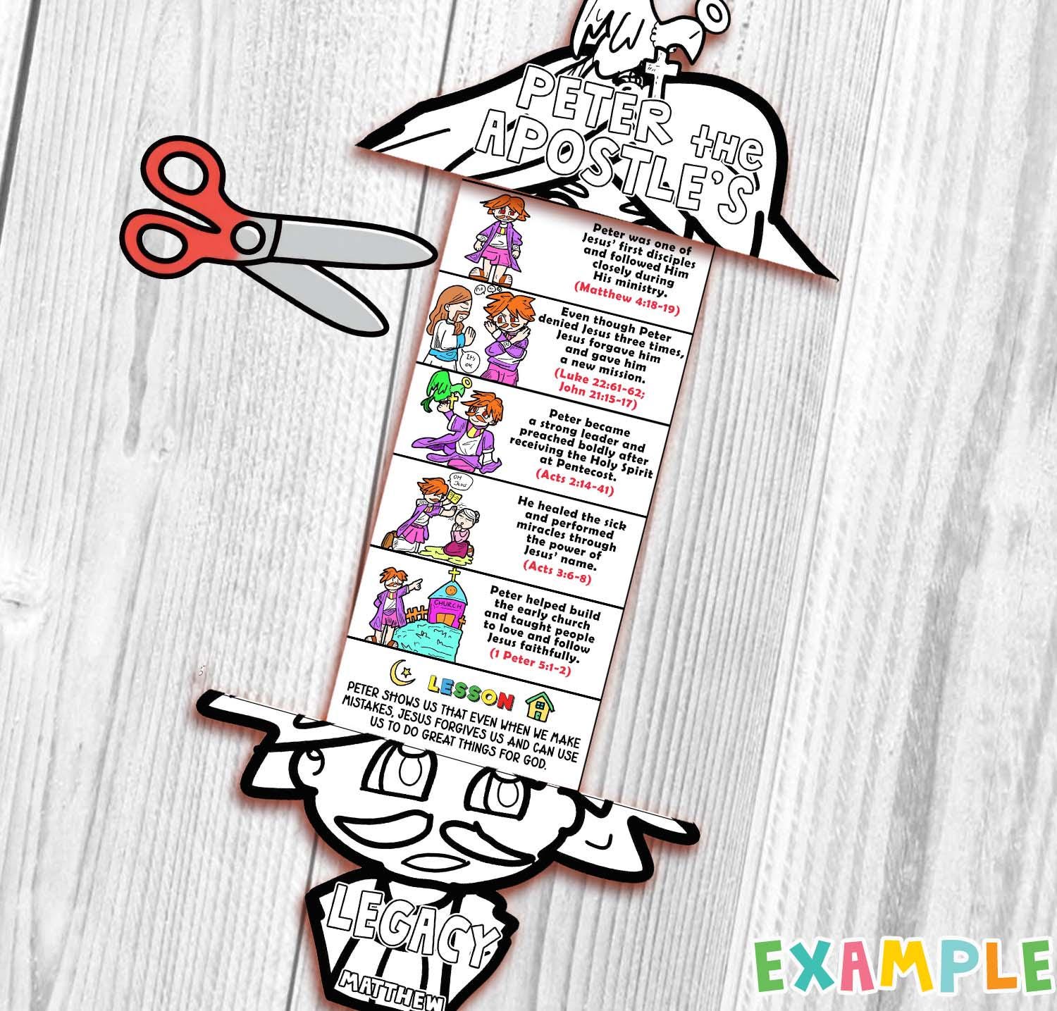 Peter the Apostle's Legacy Folding Surprise Coloring Craft: Bible ...