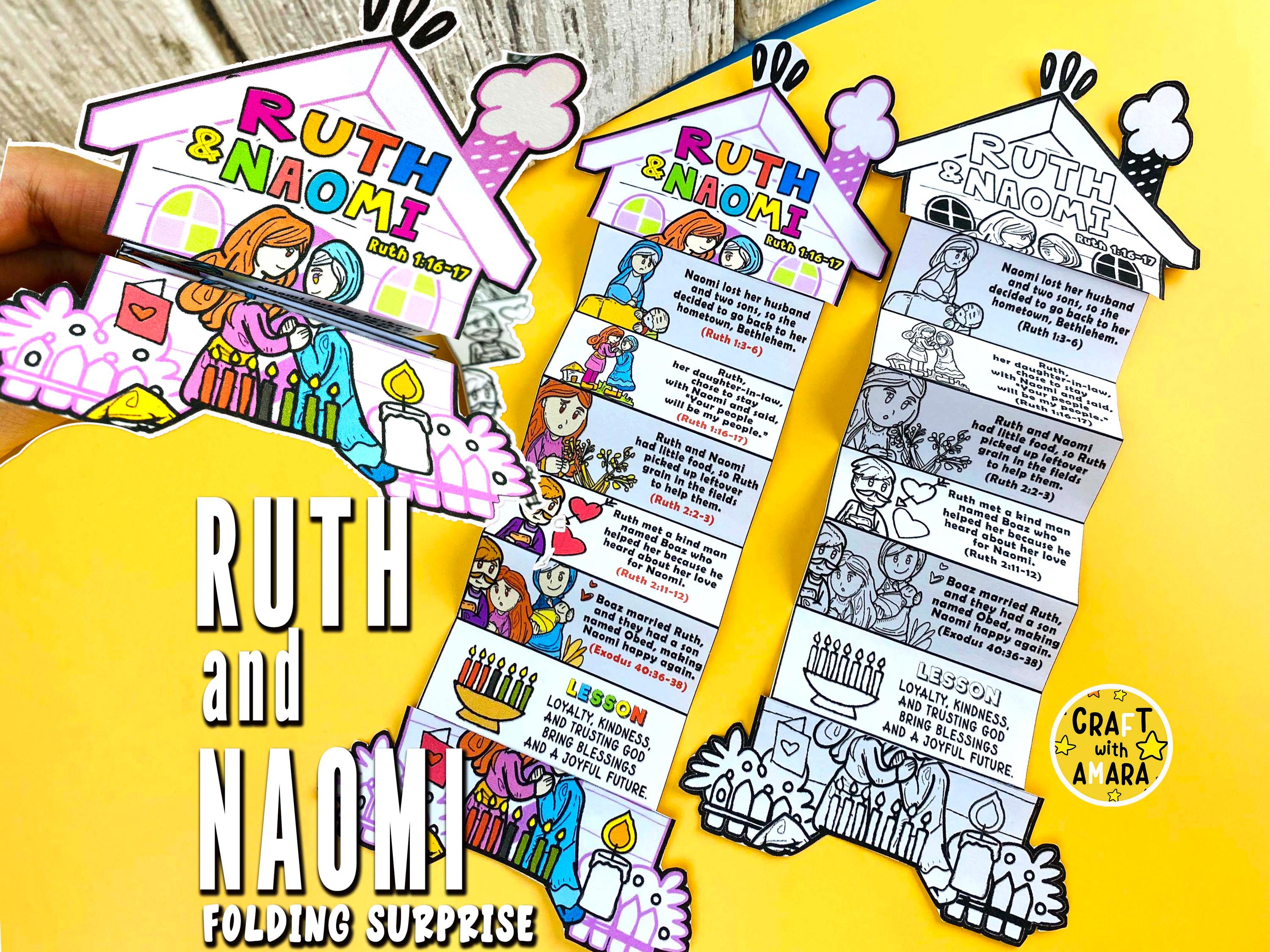 Ruth and Naomi Folding Surprise Bible Craft: Bible Study Lesson, Sunday ...