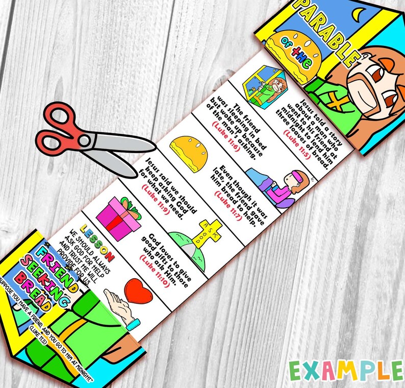 Parable of the Friend Seeking Bread Folding Surprise Bible Craft ...