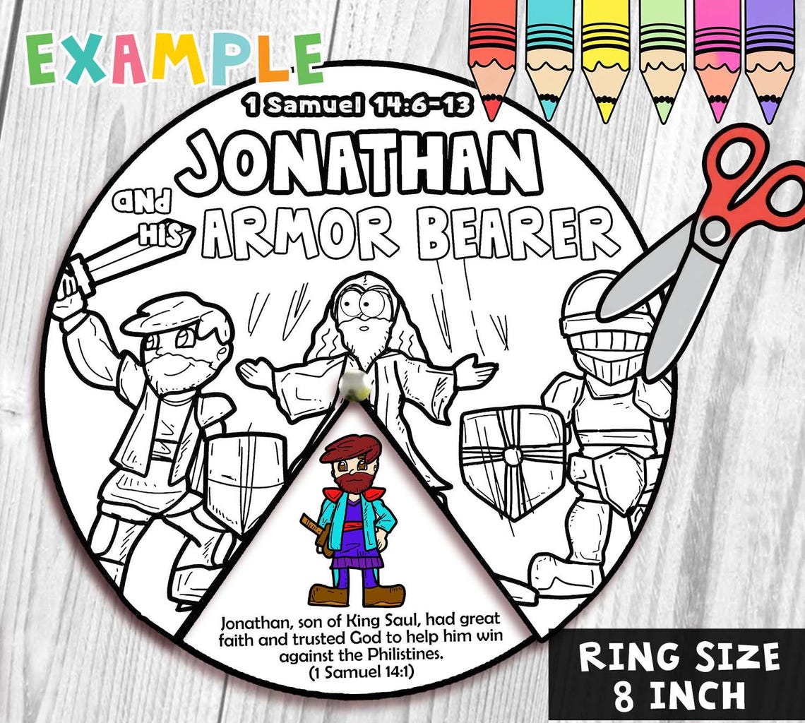 Jonathan and His Armor Bearer Spinner Wheel: Bible Story Activity for ...