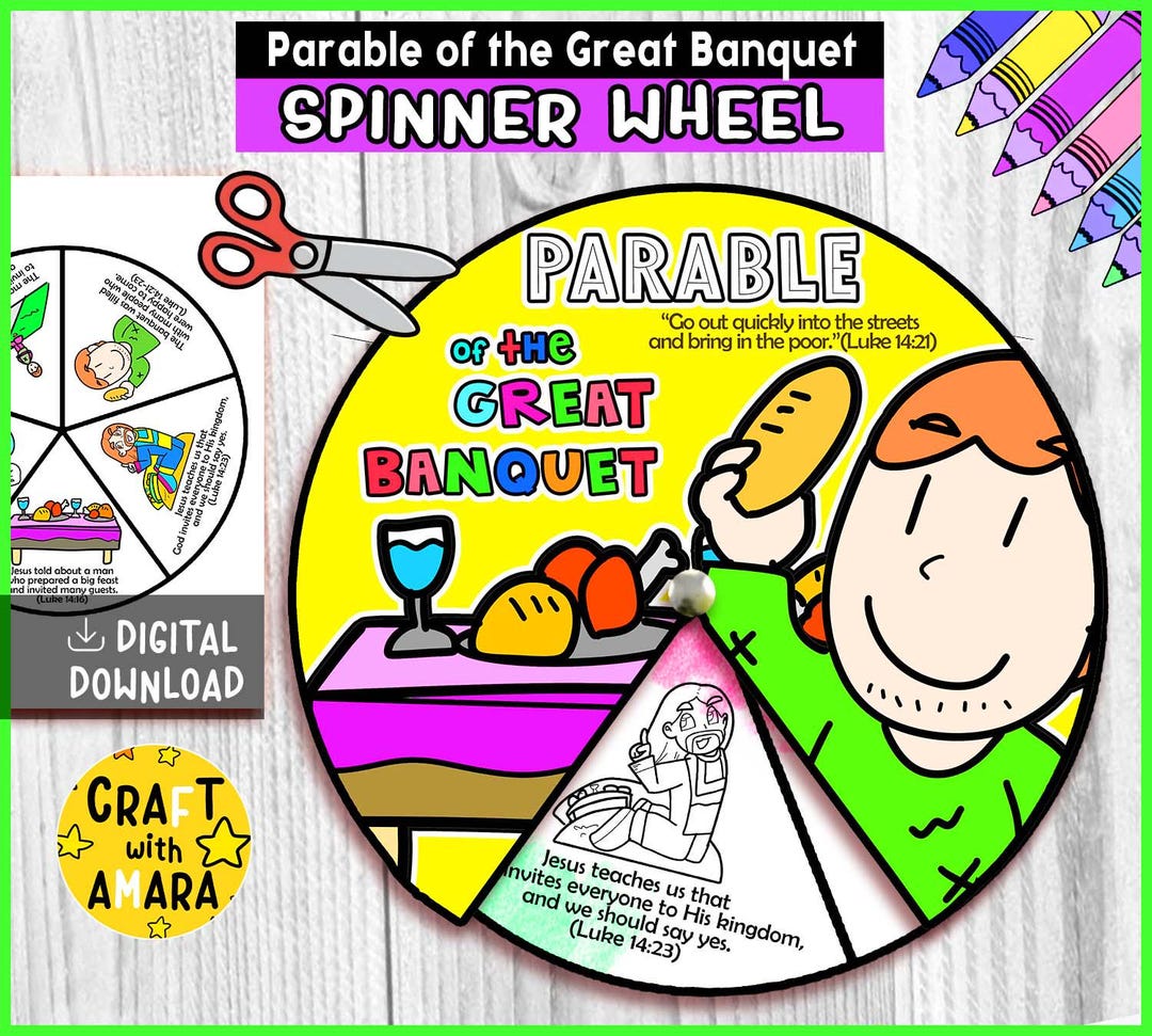 Parable of the Great Banquet Spinner Coloring Wheel Bible Craft ...