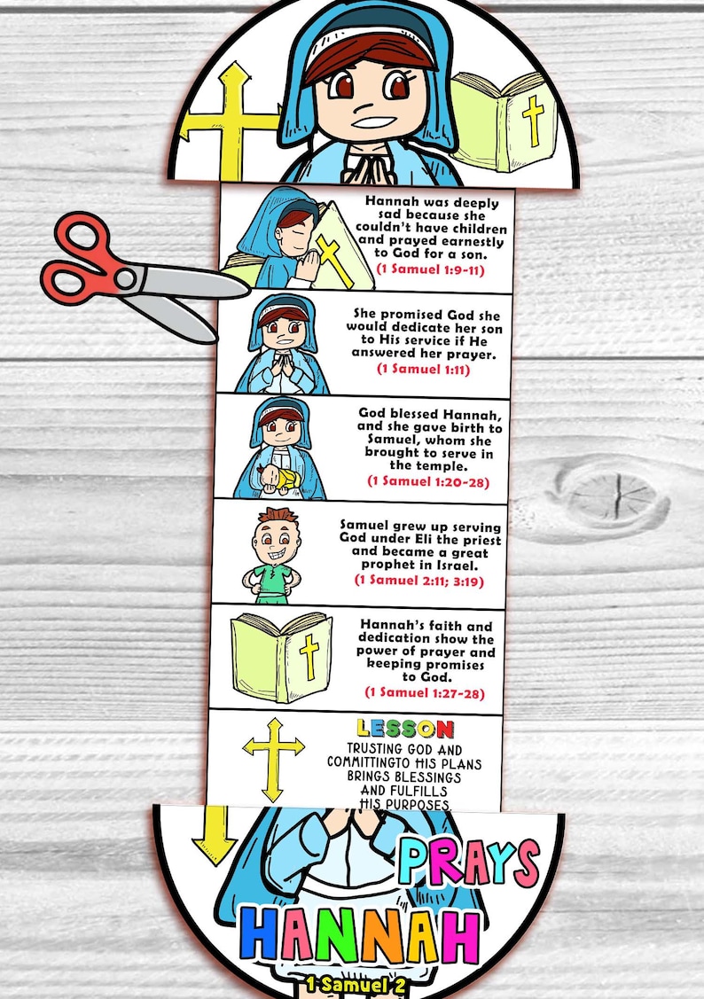Hannah Prays Folding Surprise Bible Craft, Bible Story Lesson, Sunday ...