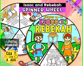 Isaac and Rebekah Spinner Coloring Wheel, Bible Activity, Kids Bible ...