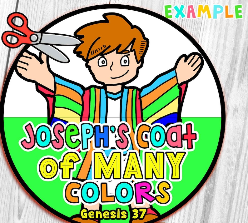 Joseph's Coat of Many Colors Folding Surprise Bible Craft, Bible Lesson ...