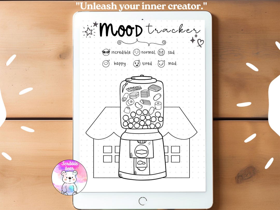 Candy Jar Mood Tracker Printable Journal Kit Planner Page With Feelings ...