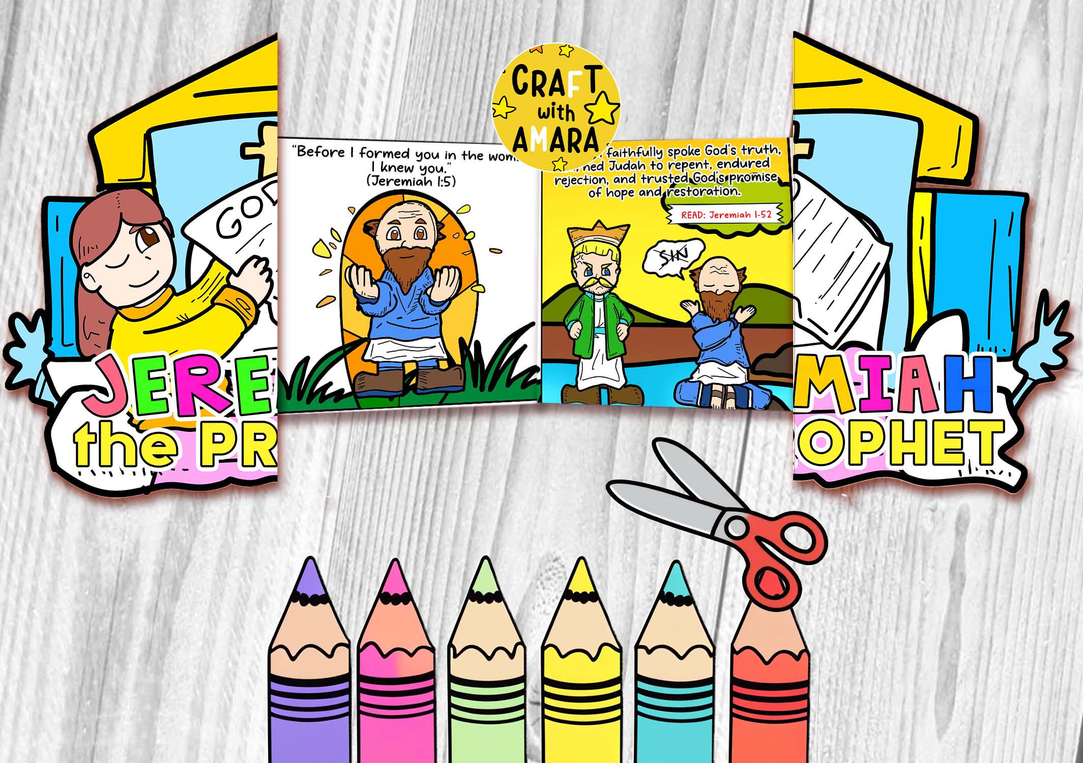 Jeremiah the Prophet Easy Coloring Folding Surprise Bible Craft ...