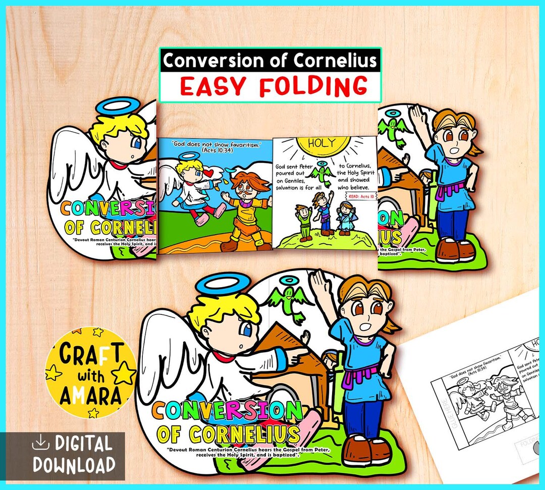 Conversion of Cornelius Easy Coloring Folding Surprise Bible Craft ...