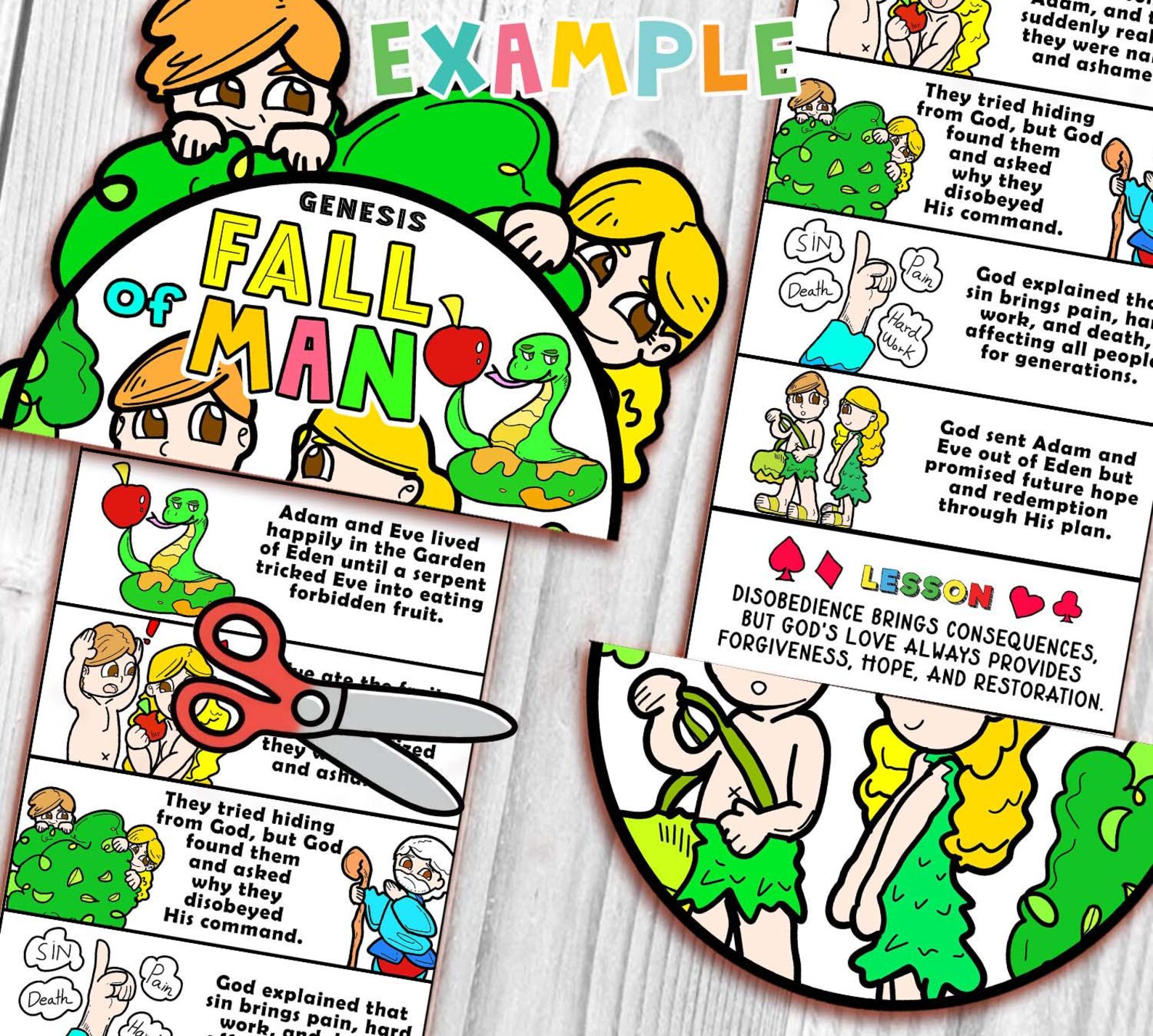 The Fall of Man Folding Surprise Bible Craft: Adam & Eve, Genesis ...