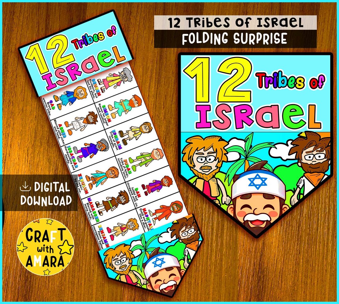 12 Tribes of Israel Folding Surprise Bible Craft, Bible Lesson, Sunday ...