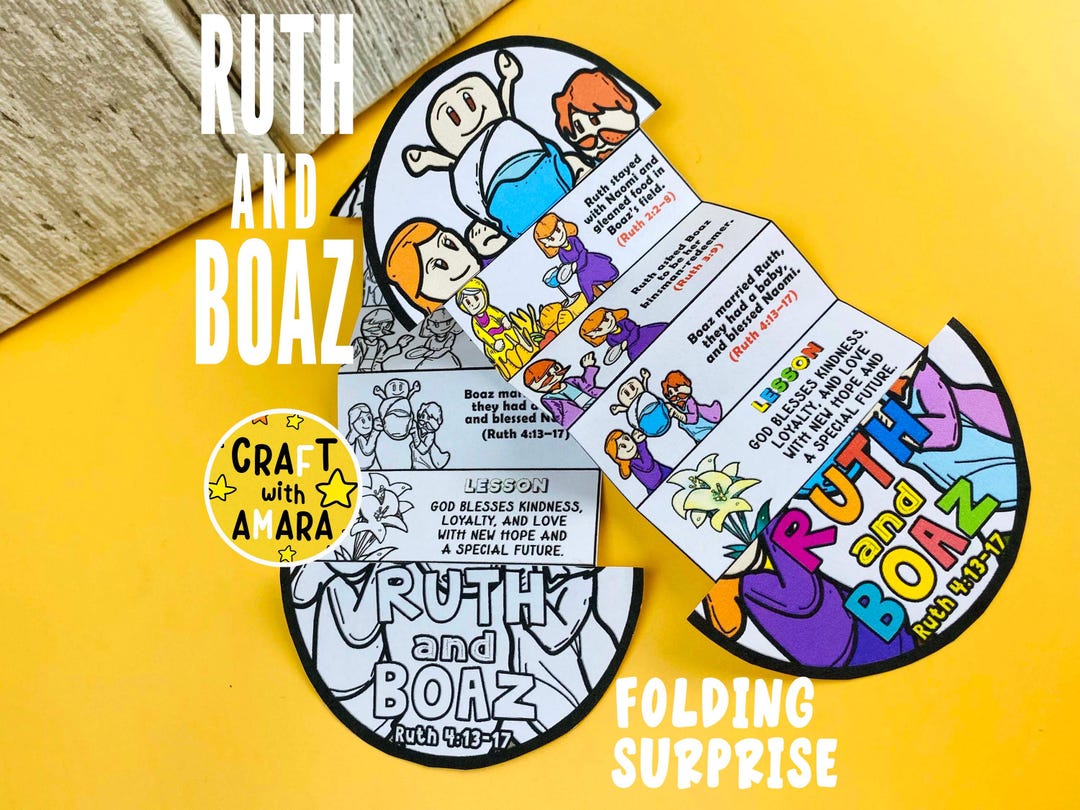 Ruth and Boaz Folding Surprise Bible Craft: Bible Study Lesson, Sunday ...
