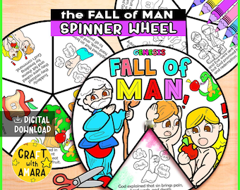 The Fall of Man Adam and Eve Spinner Coloring Wheel Bible Craft: Sunday ...