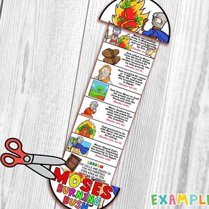 Moses and Burning Bush Folding Surprise Bible Craft: Bible Lesson Study ...