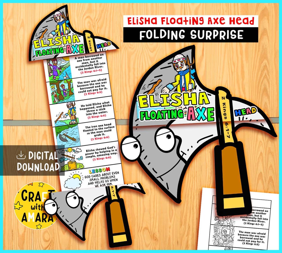 Elisha Floating Axe Head Folding Surprise Craft: Bible Study Lesson ...