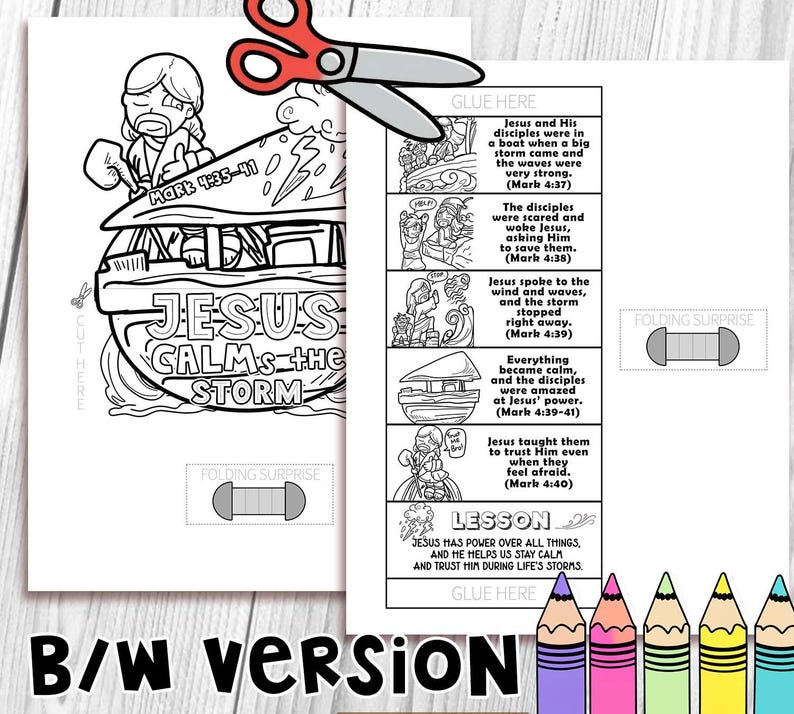 Jesus Calms the Storm Folding Surprise Bible Craft: Miracle of Jesus ...