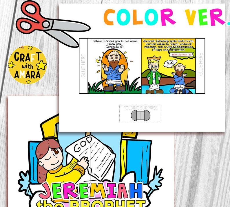 Jeremiah the Prophet Easy Coloring Folding Surprise Bible Craft ...