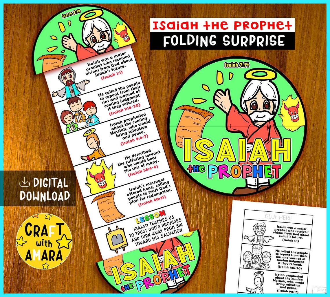 Isaiah the Prophet Folding Surprise, Bible Craft, Bible Story Lesson ...