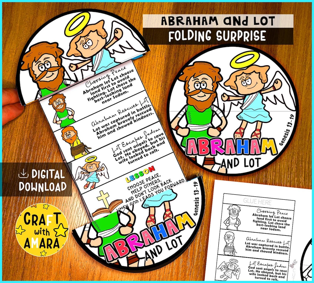 Abraham and Lot Folding Surprise Bible Craft, Bible Lesson, Sunday ...