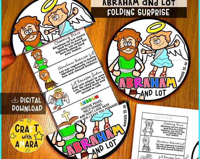 Abraham and Lot Folding Surprise Bible Craft, Bible Lesson, Sunday ...