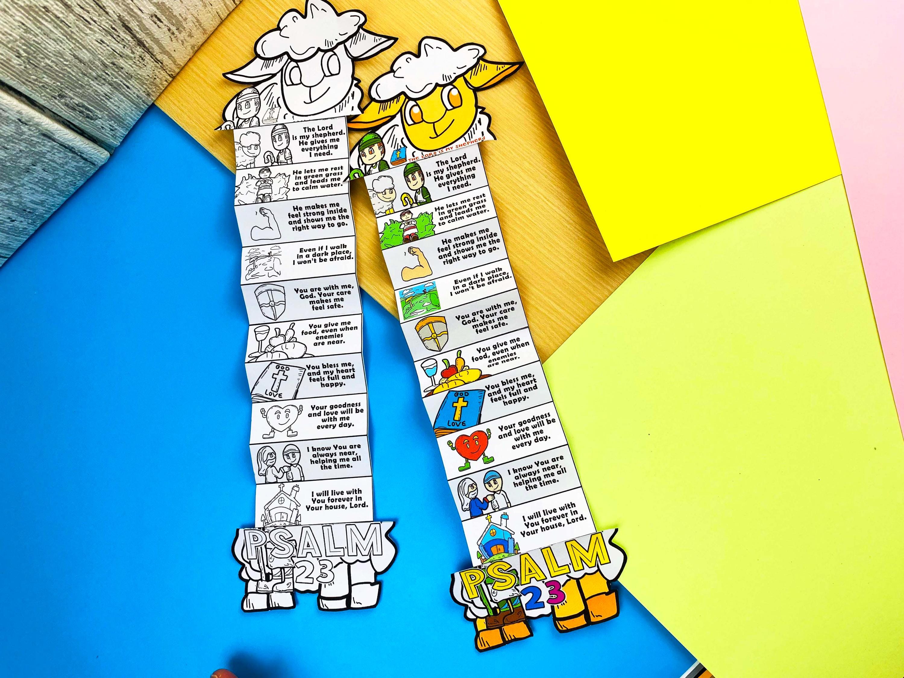 PSALM 23 Folding Surprise Bible Craft: Bible Study Lesson, Sunday ...