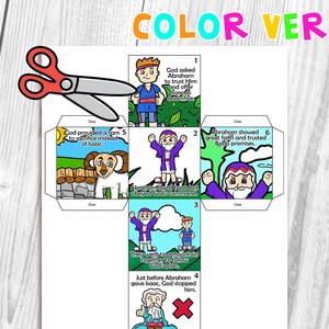 Isaac's Sacrifice Test Coloring Cube Craft, Memory Games, Bible Craft ...