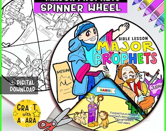 Major Prophets Spinner Coloring Wheel, Bible Activity, Kids Bible ...