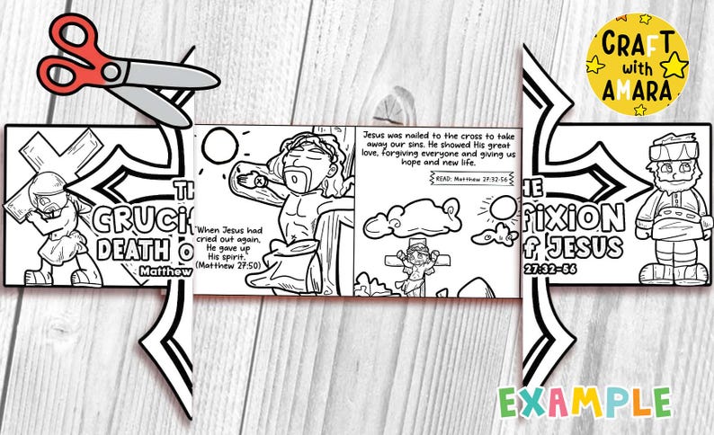 The Crucifixion of Jesus Easy Coloring Folding Surprise Bible Craft ...