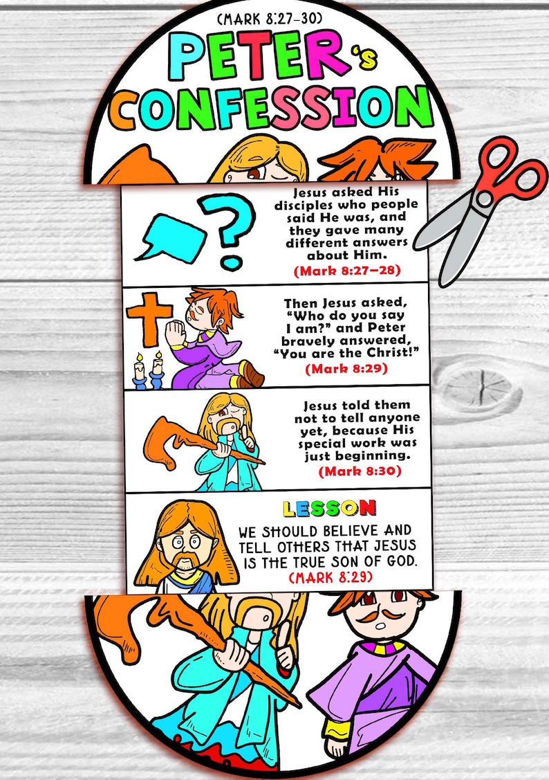 Peter’s Confession Folding Surprise Bible Craft: Children Ministry ...