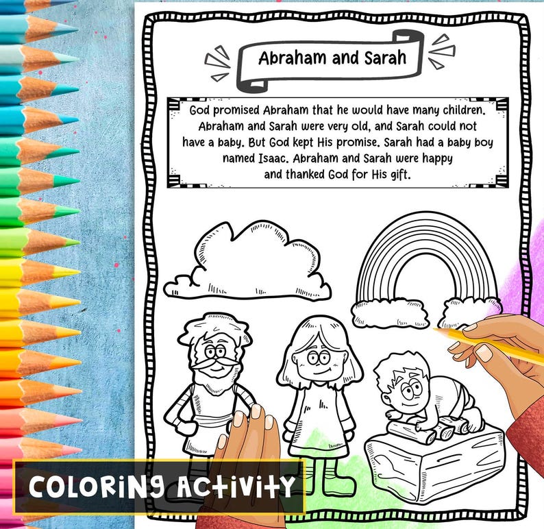 Abraham and Sarah Bible Lesson: Kid's Activity Worksheet Guide ...