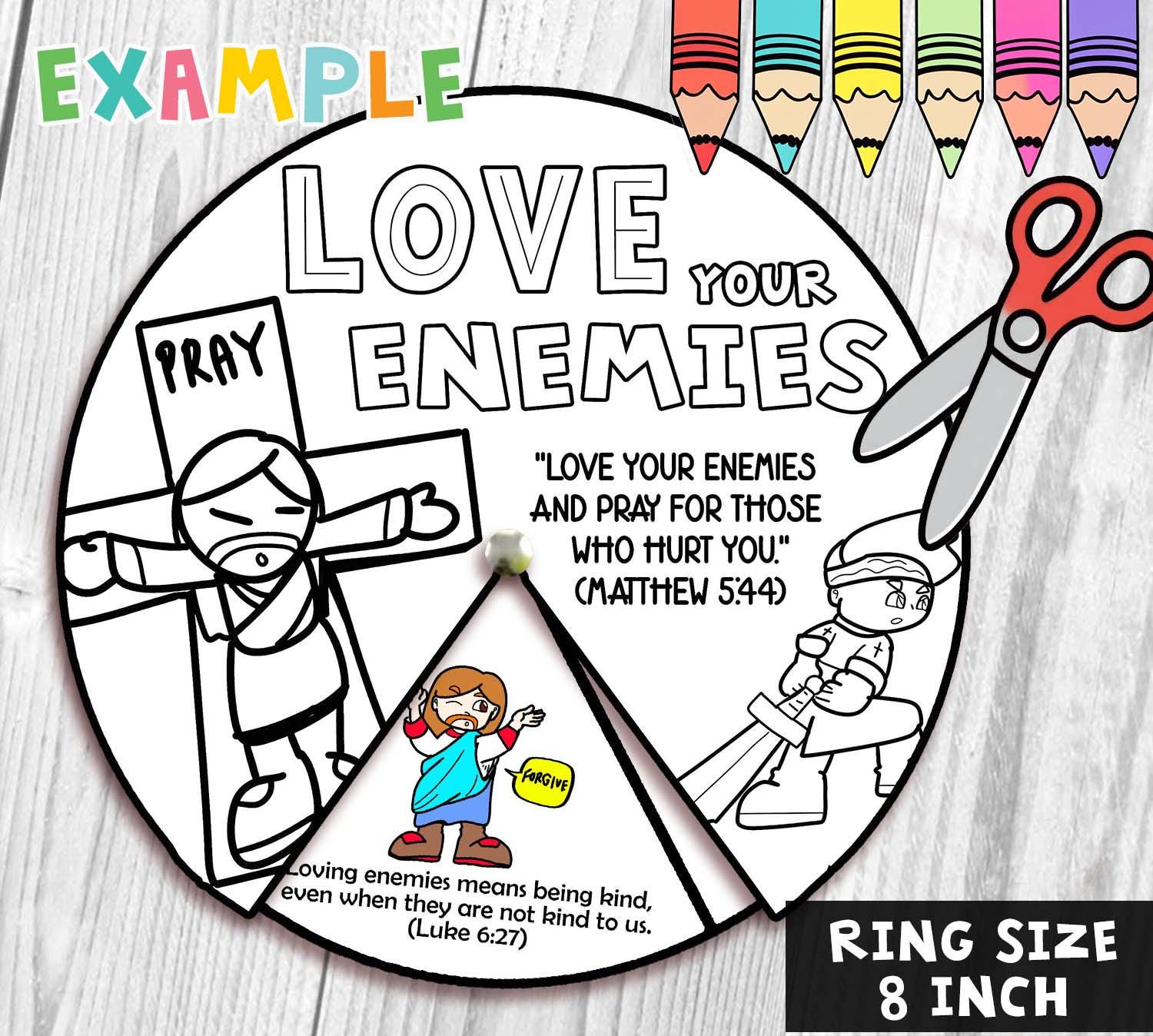 Love Your Enemies Spinner Wheel Bible Craft: Bible Lesson Study Guide ...