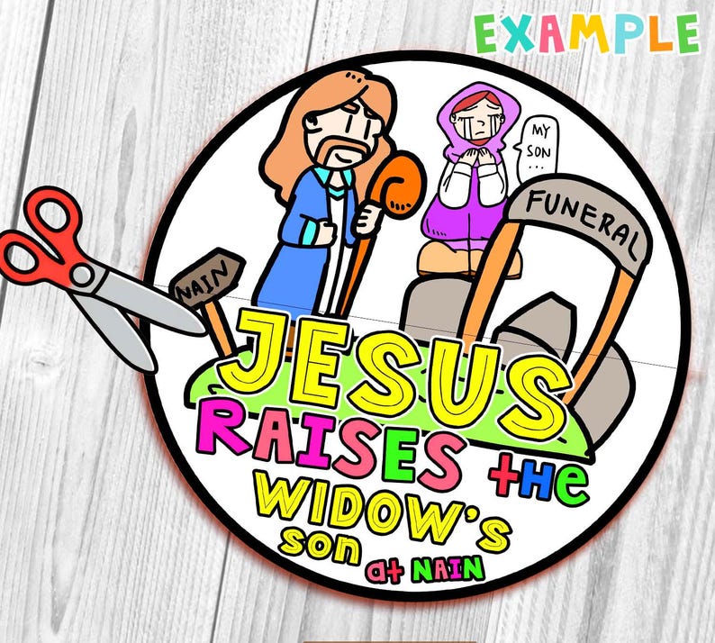 Jesus Raises the Widow’s Son at Nain Folding Surprise Bible Craft ...