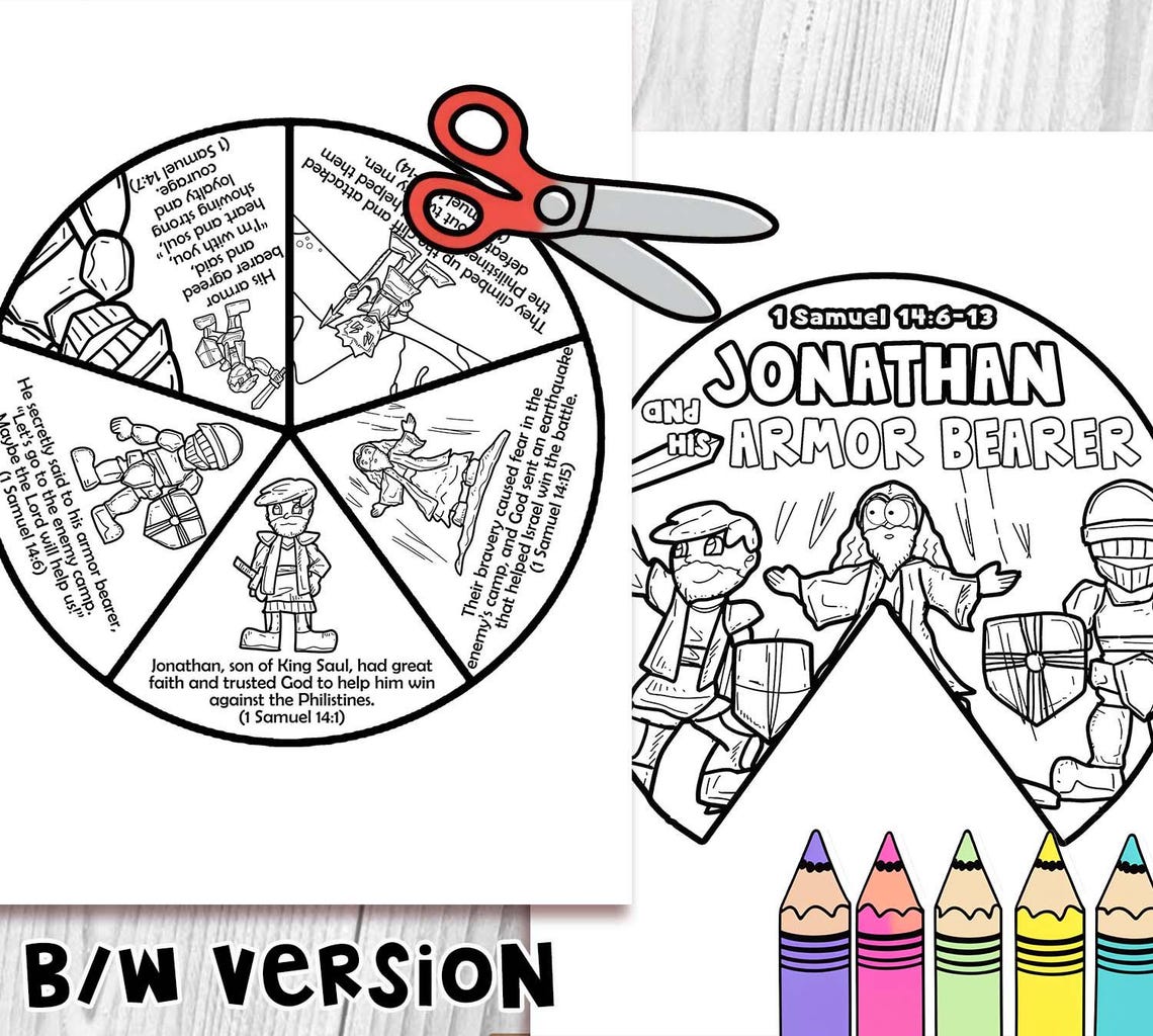 Jonathan and His Armor Bearer Spinner Wheel: Bible Story Activity for ...