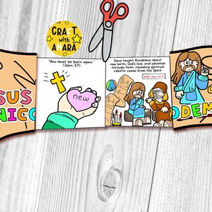 Jesus and Nicodemus Easy Coloring Folding Surprise Bible Craft ...