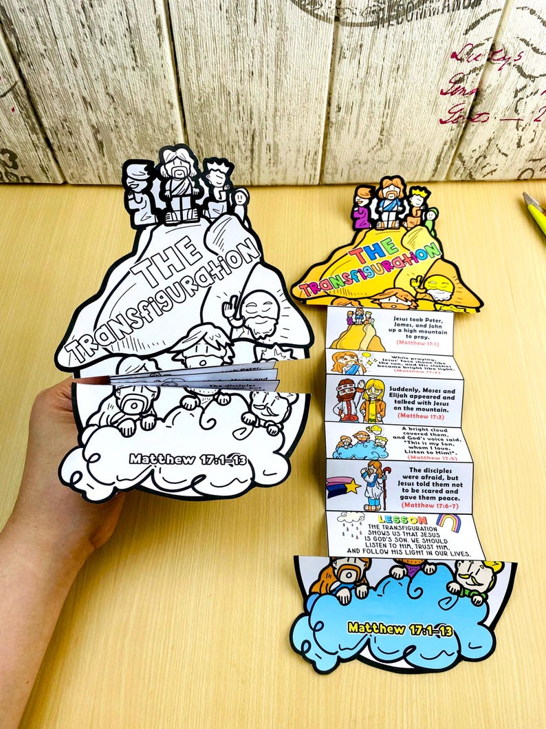 The Transfiguration of Jesus Folding Surprise Bible Craft: Children ...
