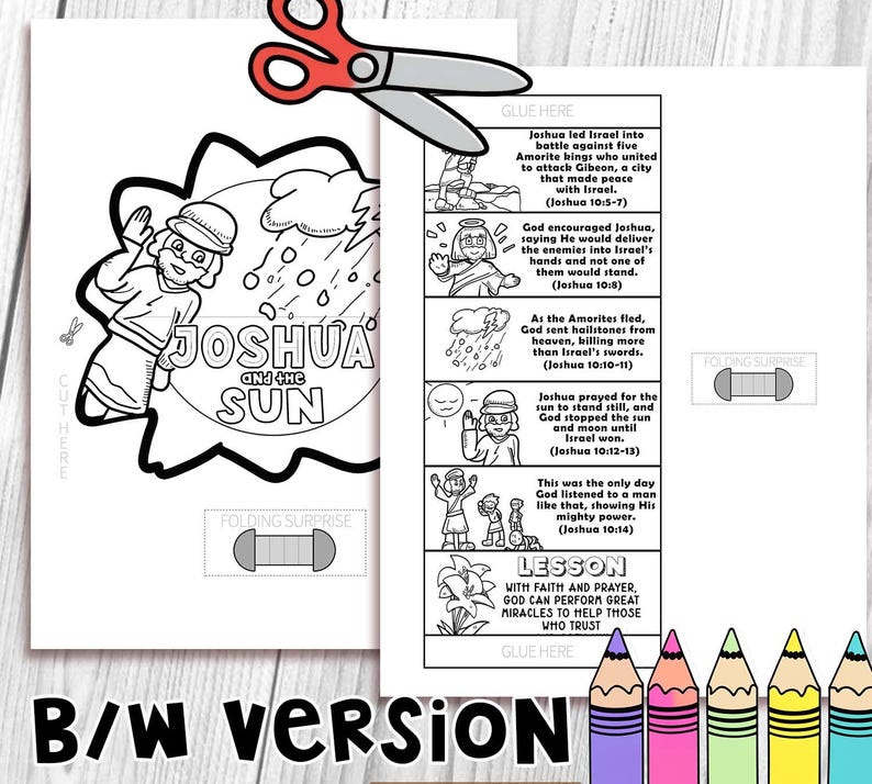 Joshua and the Sun Stand Still Folding Surprise Bible Craft, Bible ...