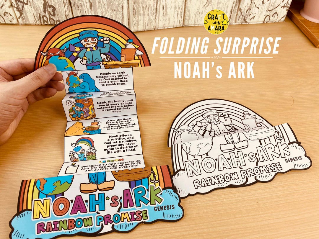 Noah's Ark - A Rainbow Promise Folding Surprise Bible Craft: Sunday ...