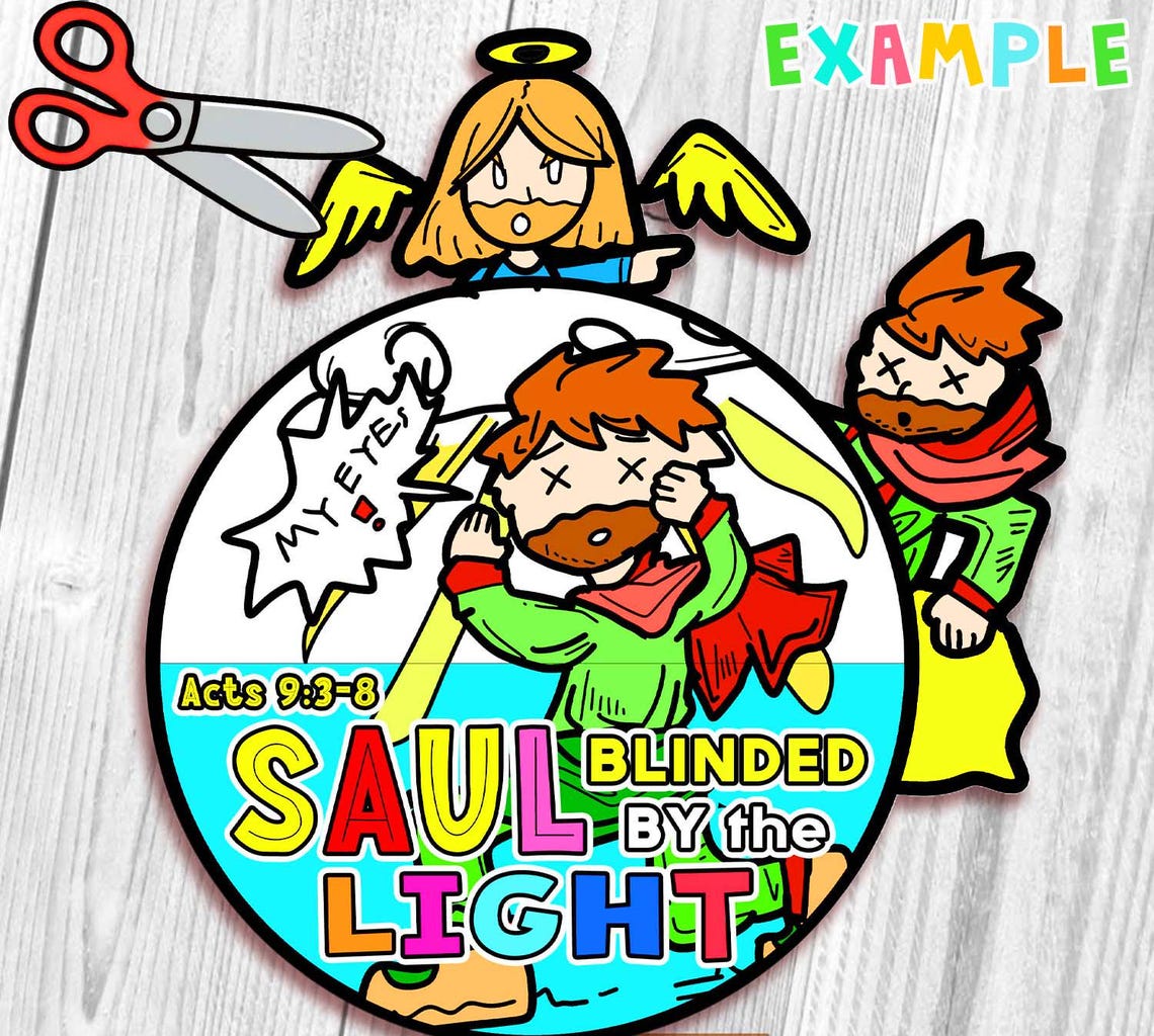 Saul Blinded by the Light Folding Surprise Bible Craft: Bible Study ...