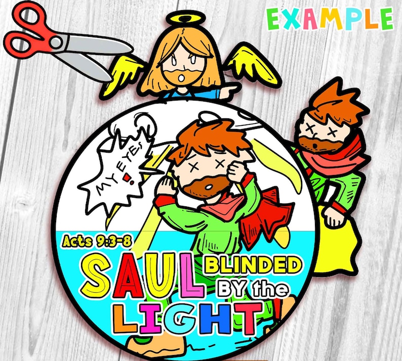 Saul Blinded by the Light Folding Surprise Bible Craft: Bible Study ...