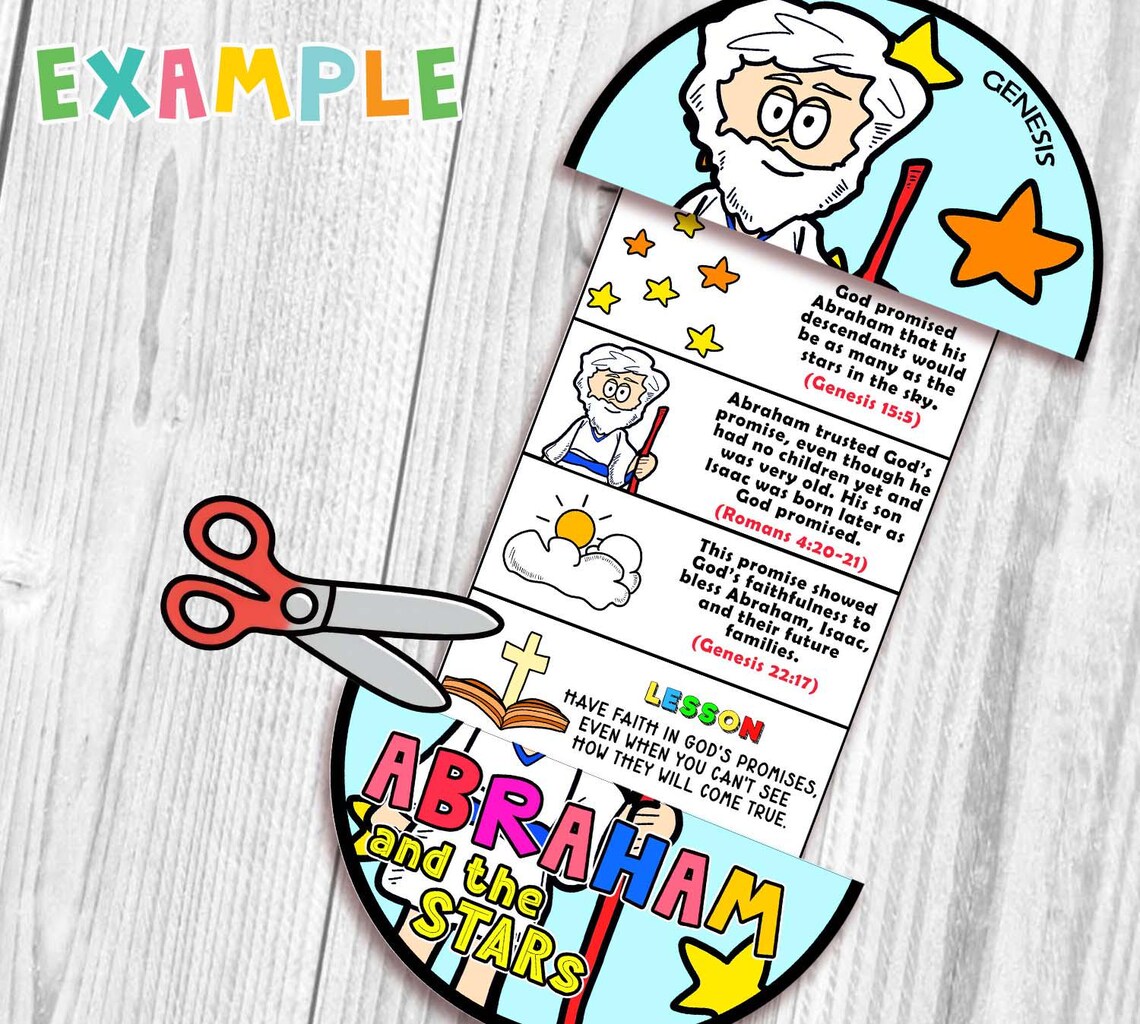Abraham and the Stars Folding Surprise Bible Craft, Bible Lesson ...
