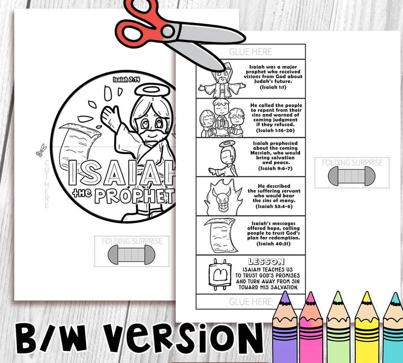 Isaiah the Prophet Folding Surprise, Bible Craft, Bible Story Lesson ...