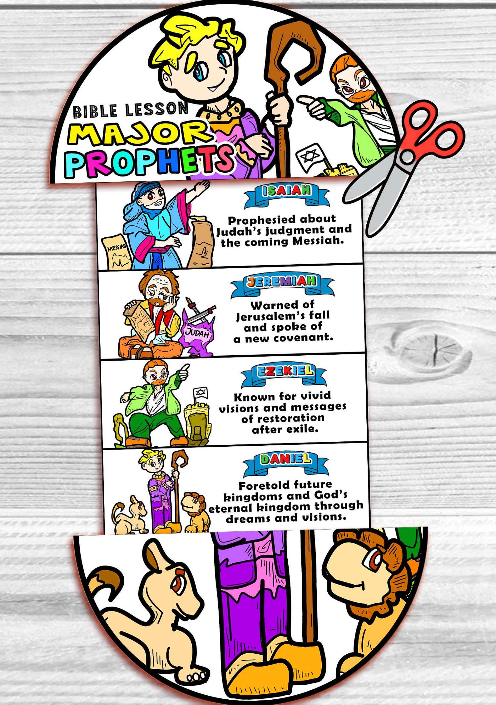 Major Prophets Folding Surprise Bible Craft: Bible Study Lesson Guide ...