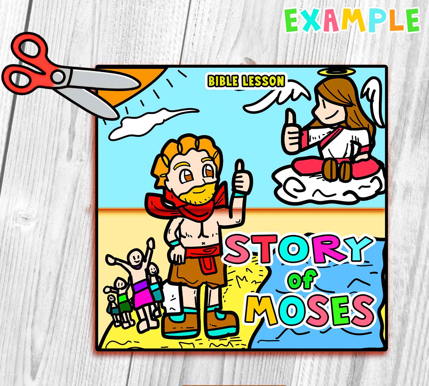 Story of Moses Folding Surprise: Bible Craft, Bible Story Lesson ...
