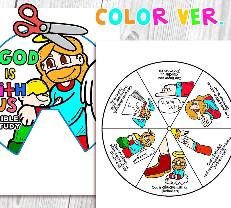 God is With Us Spinner Coloring Wheel Craft: Christian Faith, Bible ...