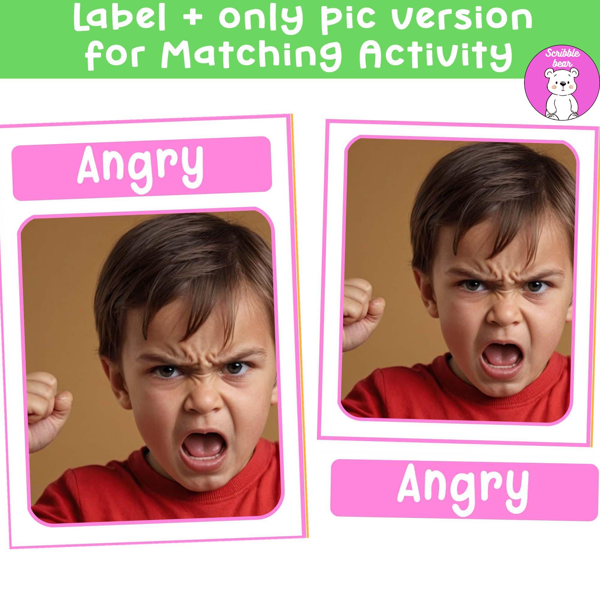 80 Emotions and Feelings Photo Flashcards Visual Cue Cards Real ...