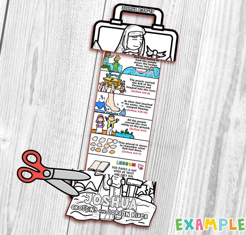 Joshua Crossing the Jordan River Folding Surprise Craft: Bible Study ...