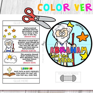 Abraham and the Stars Folding Surprise Bible Craft, Bible Lesson ...