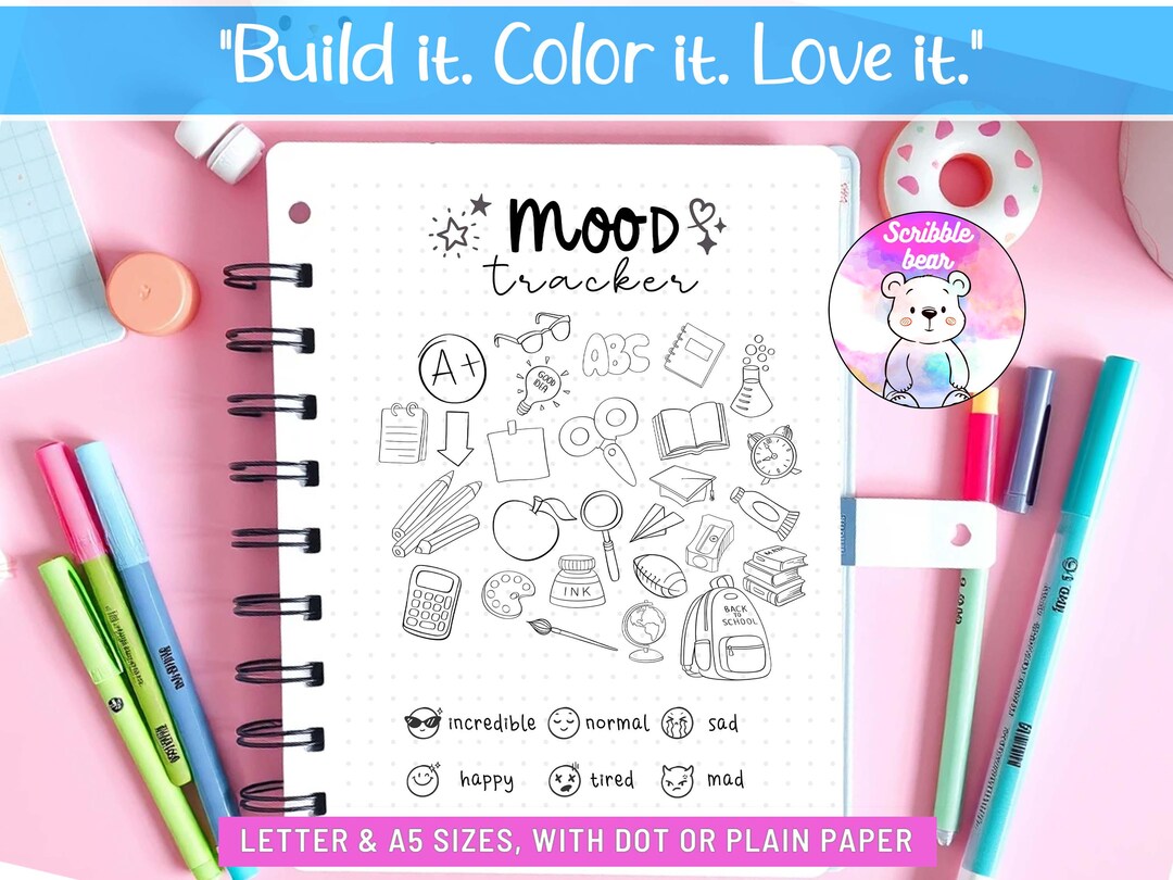 Back to School Mood Tracker Printable Journal Kit Planner Page With ...