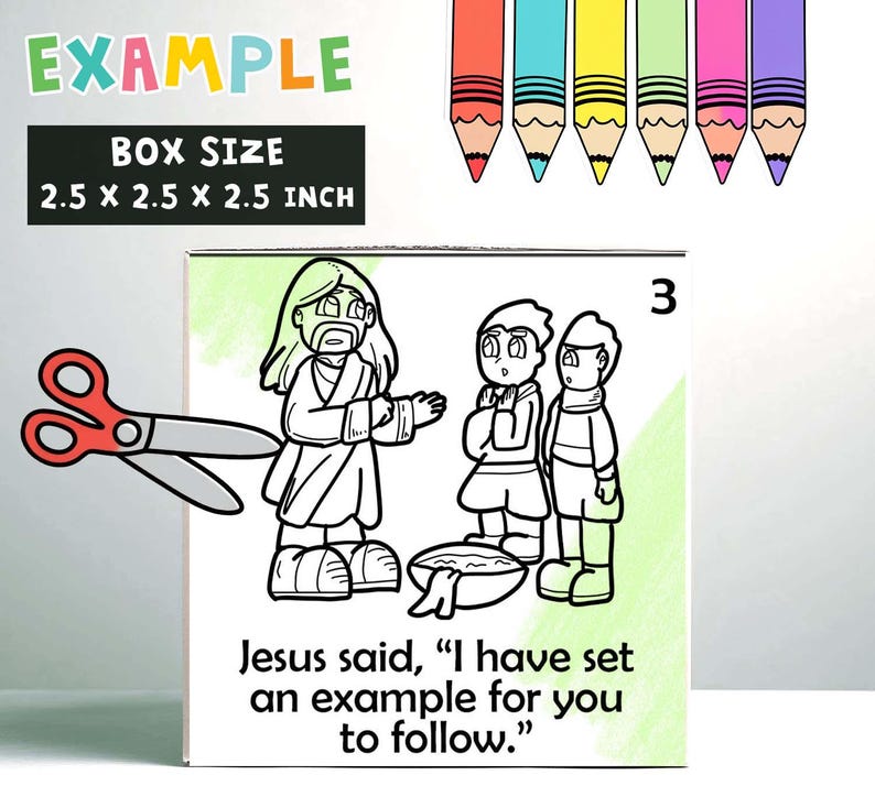 Jesus Washes His Disciples Feet Coloring Cube Bible Craft: Memory Games ...