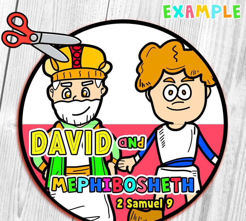 David and Mephibosheth Folding Surprise Bible Craft, Bible Story Lesson ...