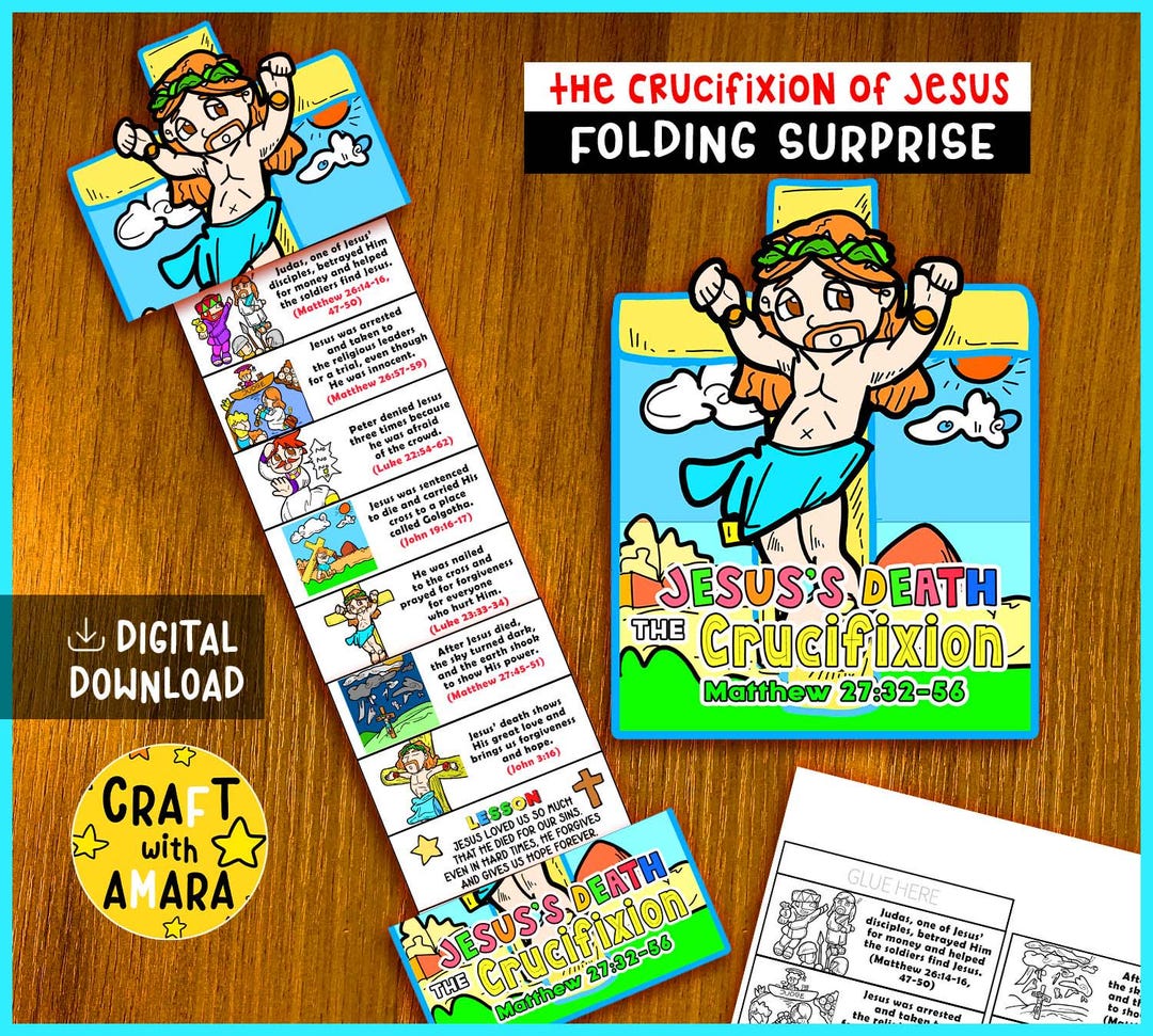 The Crucifixion of Jesus Folding Surprise Bible Craft: Christian Faith ...
