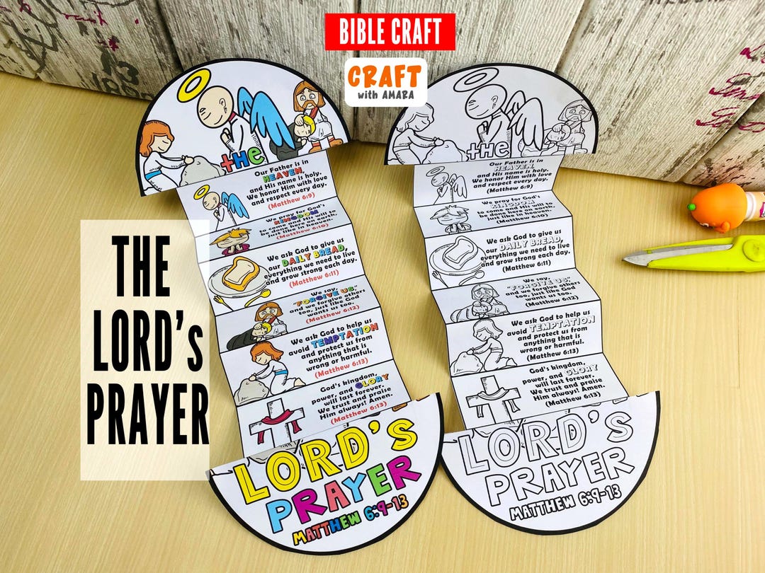 The Lord's Prayer Folding Surprise Bible Craft, Bible Lesson, Memory ...